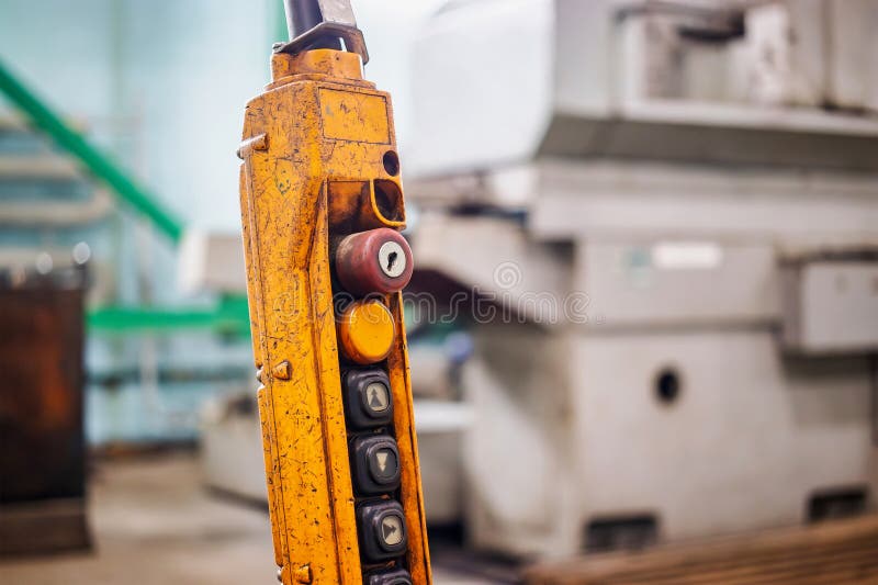 Control Panel of a Crane Beam Displayed in a Busy Workshop Setting for ...