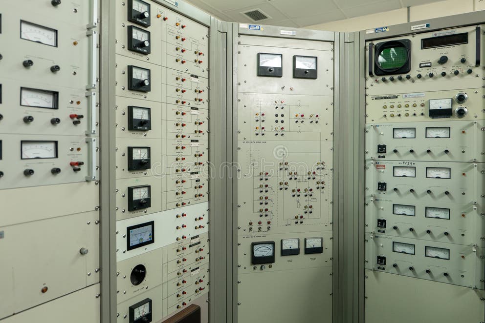 Control Panel of a Cyclotron Particle Accelerator Stock Image - Image ...