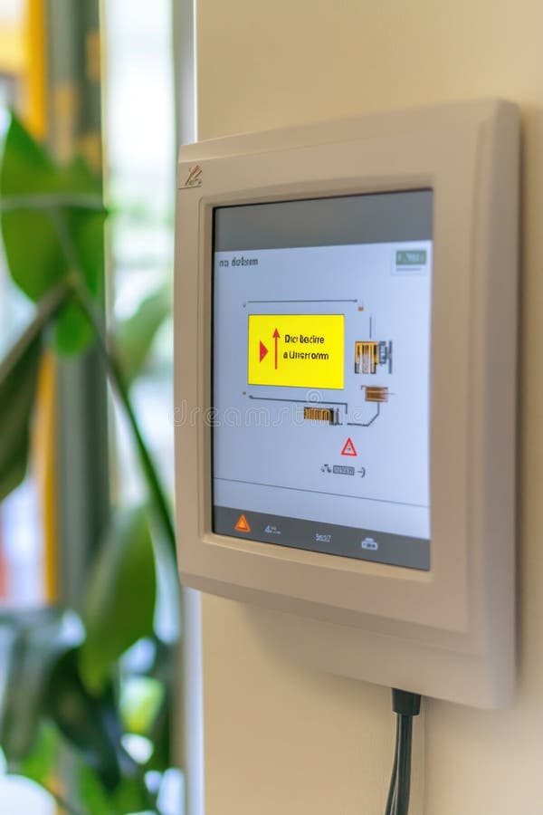 Control Panel Displaying Information and Instructions in German ...