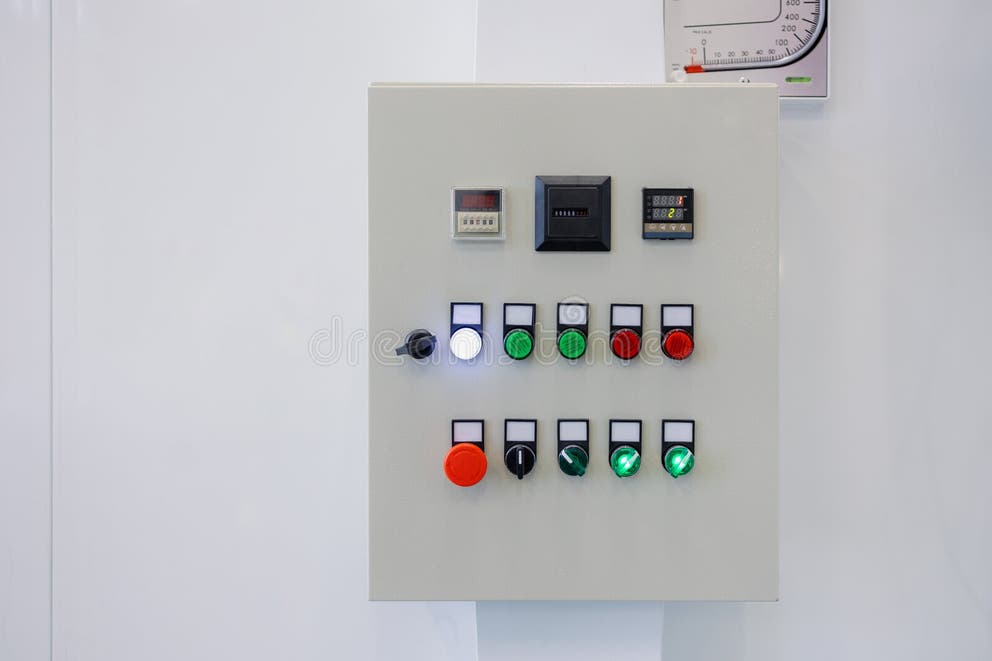 Control Panel Displays Operational Statuses and Command Functions in a Modern Facility ...