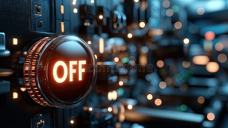 Control Panel Displays a Red Light and Colorful Buttons, Highlighting a ...