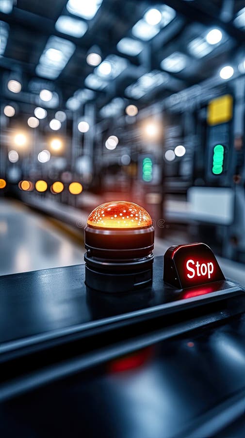 Control Panel Displays a Red Light and Colorful Buttons, Highlighting a ...