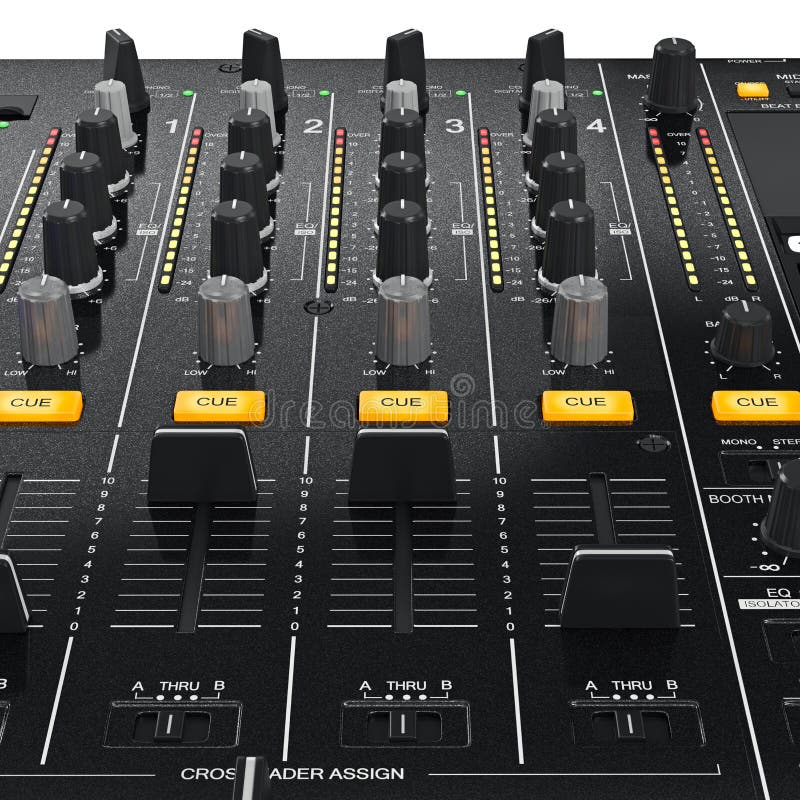 Control Panel Dj Mixer Equipment, Close View Stock Illustration ...