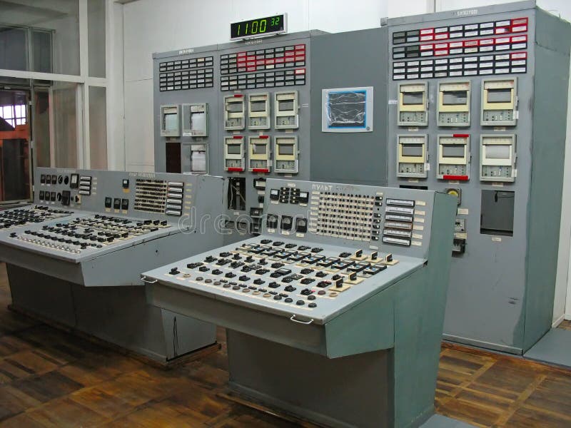 Control Panel at Electric Power Plant Stock Photo - Image of button ...
