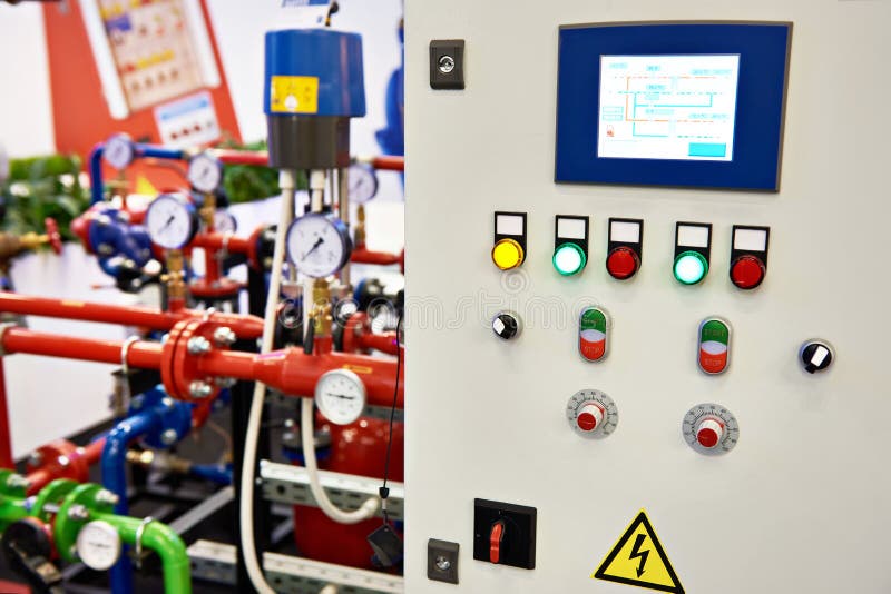 Control Panel for Equipment Pipes with Manometers Stock Image - Image ...