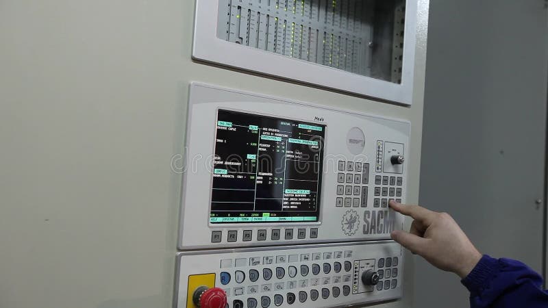 Control Panel in the Factory, Control Buttons. Modern Plant, Man Buys ...