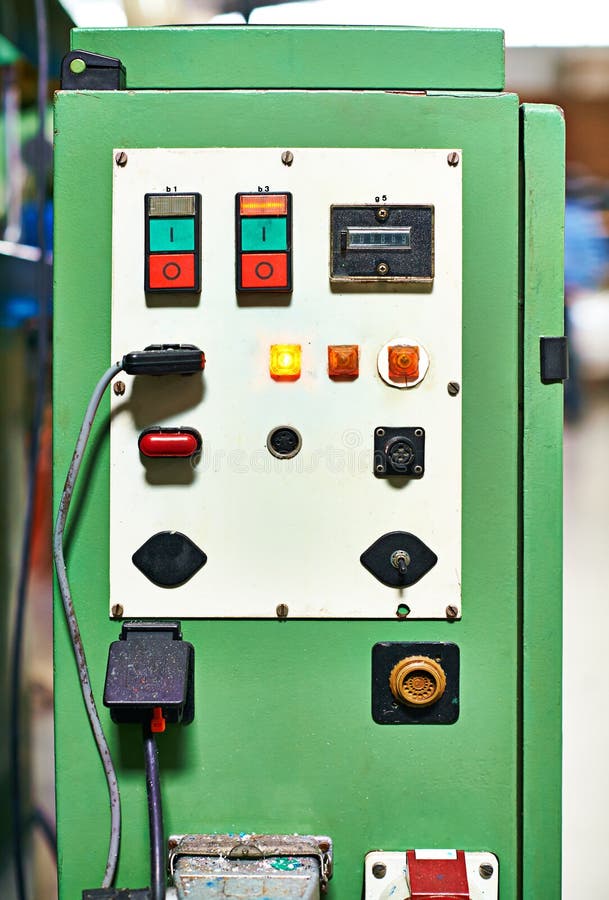 Control Panel, Factory and Equipment with Closeup, Technology and ...