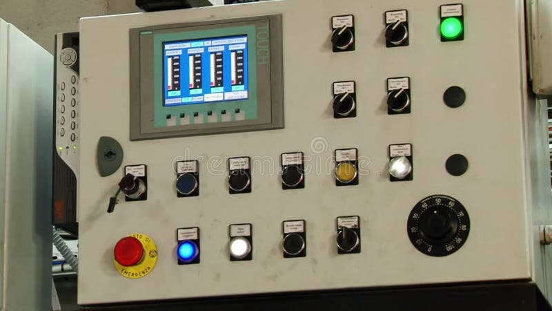 Control panel in factory. stock video. Video of working - 207189689