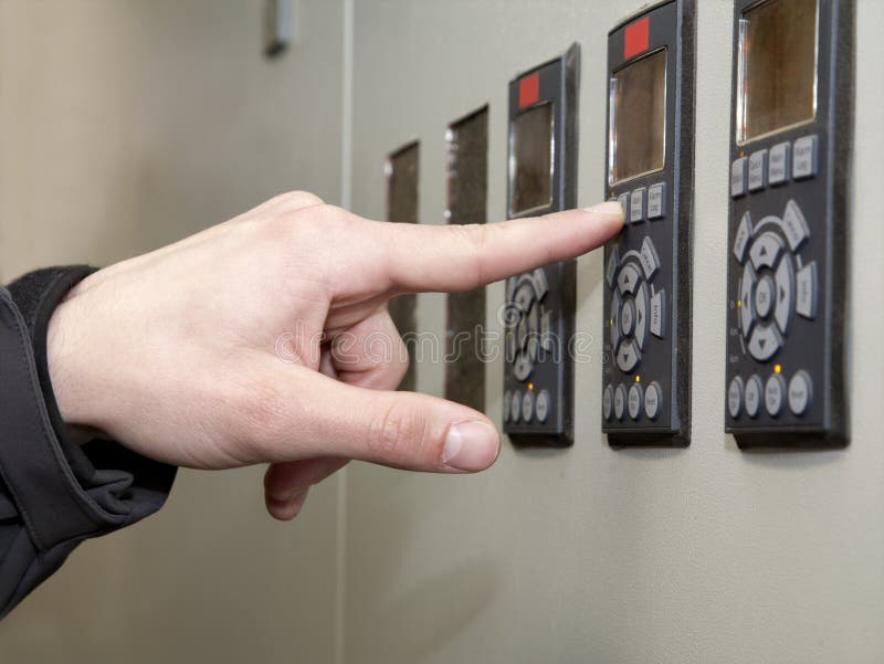 Control Panel and Hand at Work Stock Image - Image of hand, engineering ...