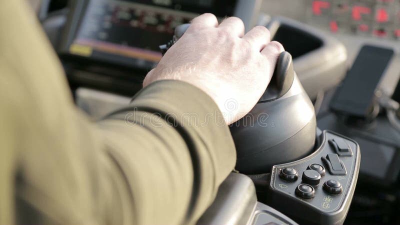 Control panel in harvester stock video. Video of close - 78013397