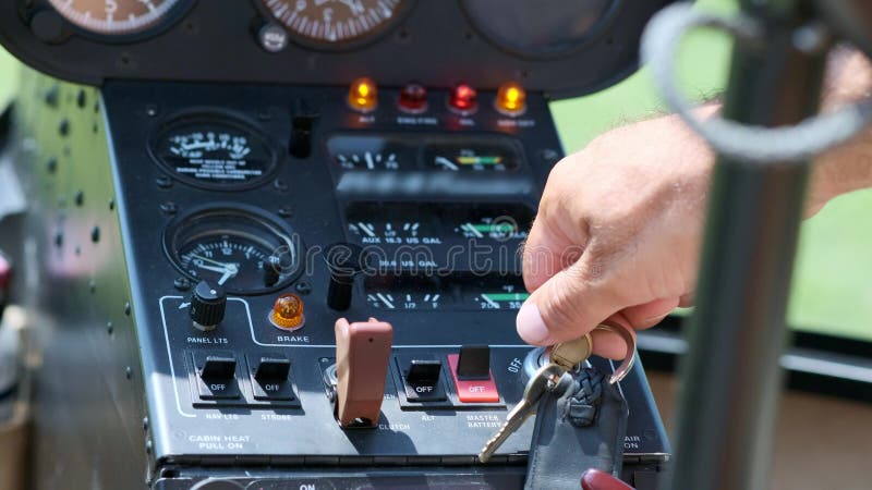 The Control Panel of the Helicopter. Flight Indicators on Aircraft ...