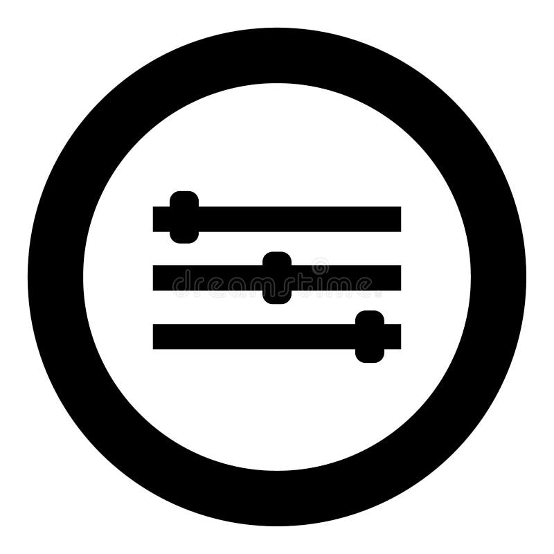 Control Panel Icon Black Color in Circle Stock Vector - Illustration of ...