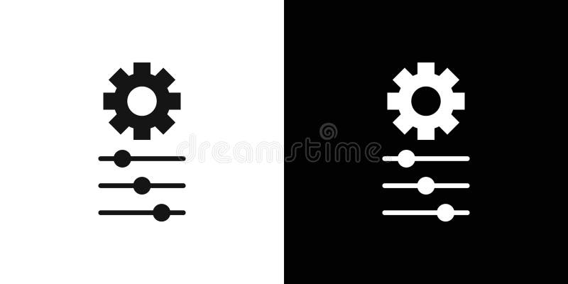 Control Panel Icon Black Line Art Vector Logo Set Stock Vector ...