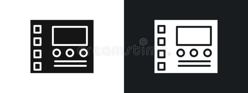 Control Panel Icon Linear Graphics Set Vector in Black Stock Vector ...