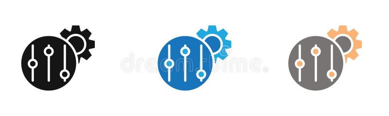 Control Panel Icon Line Art Logo Set Stock Vector - Illustration of ...