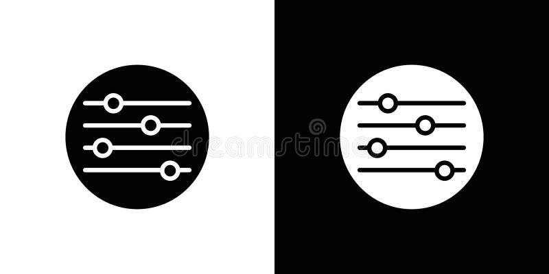 Control Panel Icon Flat Art Illustration in Outline Stock Vector ...