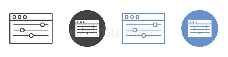 Control Panel Icon Flat Line Symbol Set Stock Vector - Illustration of ...