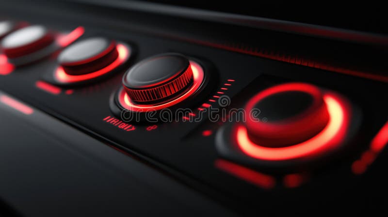 Control Panel with Illuminated Knobs Increasing Priority Setting Stock ...