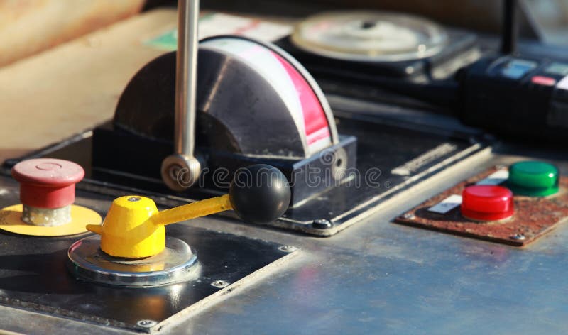 Control Panel of Industrial Cargo Ship Close-up Stock Image - Image of ...