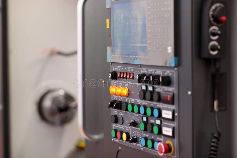 Control Panel of Industrial CNC Lathe Machine Stock Image - Image of ...