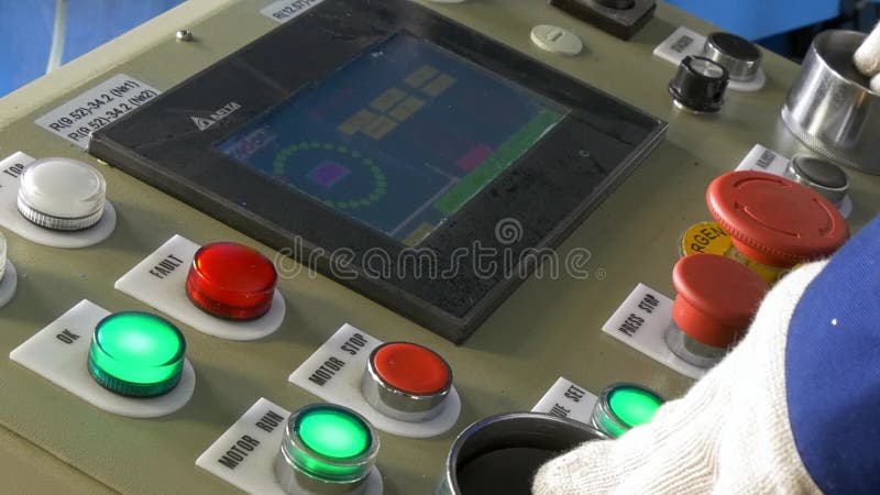 Control Panel of Industrial CNC Machine in Factory. Stock Video - Video ...