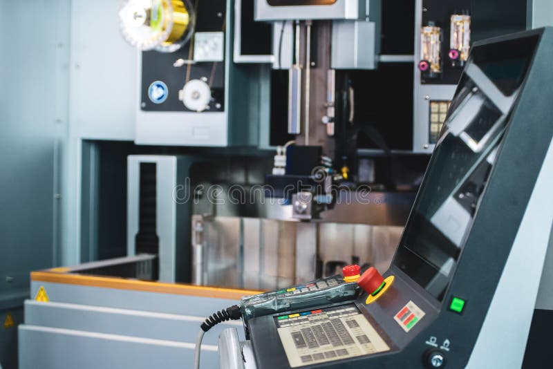 The Control Panel of the Industrial Machine for Erosion Cutting of ...
