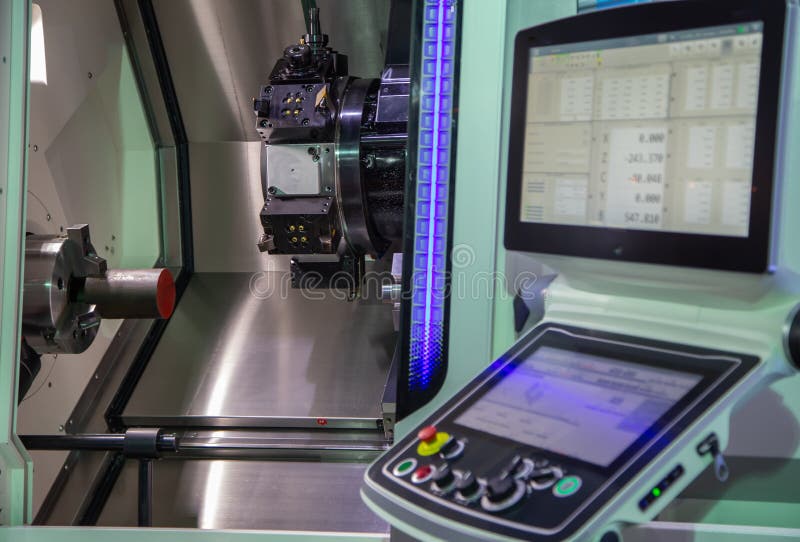 CNC Lathing machine stock photo. Image of making, running - 134080226
