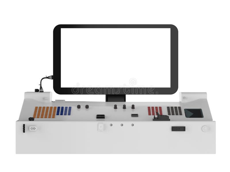 Control Panel Screen with Robotic Arms Stock Illustration ...