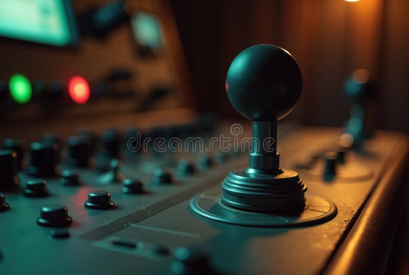 A Control Panel with a Joystick in a Dimly Lit Setting, AI-generated ...