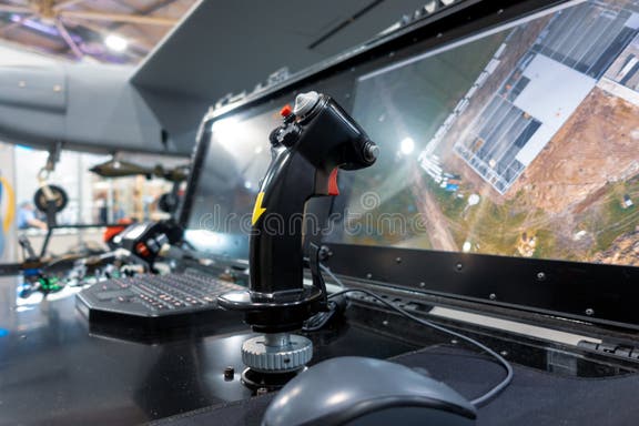 Control Panel with Joystick for Unmanned Aerial Vehicle Editorial ...
