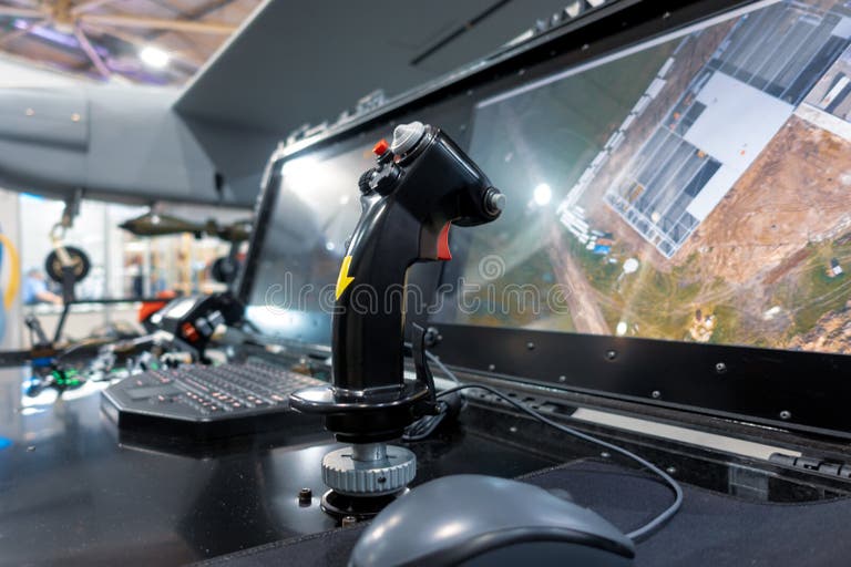 Control Panel with Joystick for Unmanned Aerial Vehicle Editorial ...