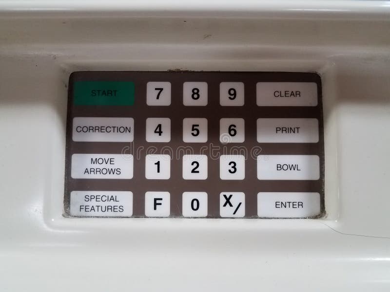 Control Panel or Keyboard on Bowling Scoring Computer Stock Photo ...