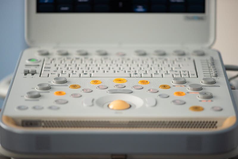 The Control Panel and the Keyboard of the Ultrasound Device Stock Photo ...