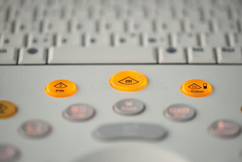 The Control Panel and the Keyboard of the Ultrasound Device Stock Photo ...