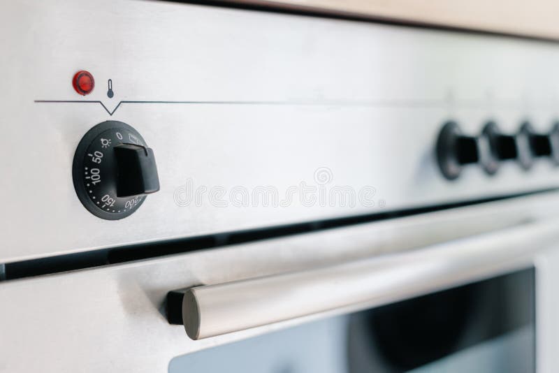 Control Panel with Knob Switch on Electric Oven at Kitchen Stock Image ...