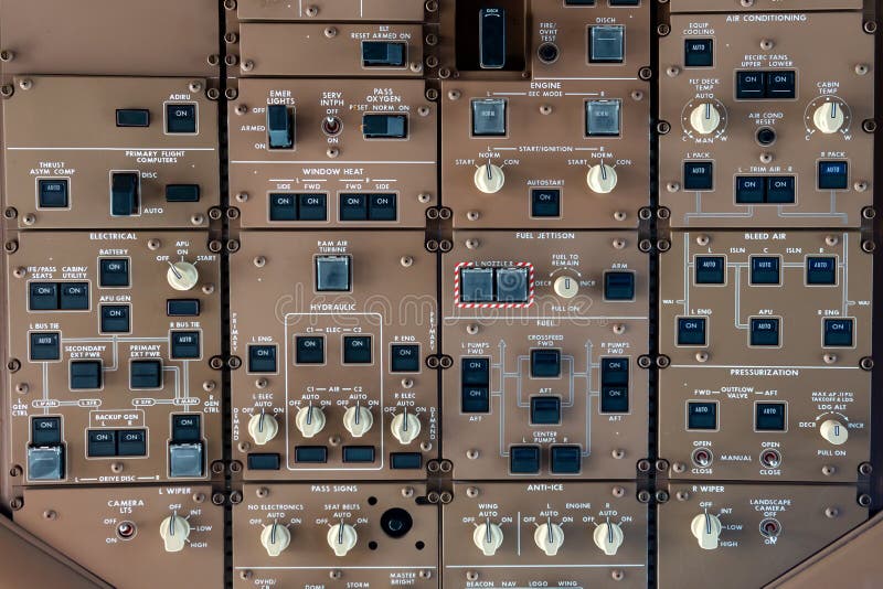 Control Panel Knobs and Buttons in a Big Jet Plane Stock Photo - Image ... Control Panel Knobs and Buttons in a Big Jet Plane Stock Photo - Image ...