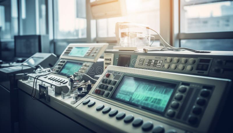 Q Control Panel of a Computer Control Panel in a Laboratory Stock ...