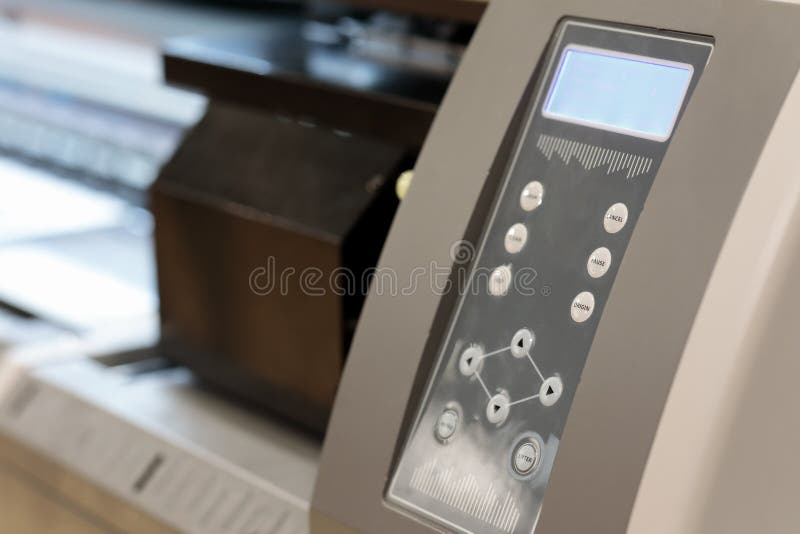 Control Panel of Large Format Inkjet Printer Stock Image - Image of ...