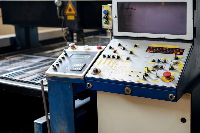 Control Panel of a Laser Cutting Machinery Stock Image - Image of ...