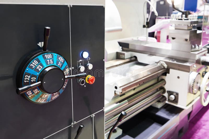 Lathe Control Panel with CNC Stock Image - Image of industrial ...