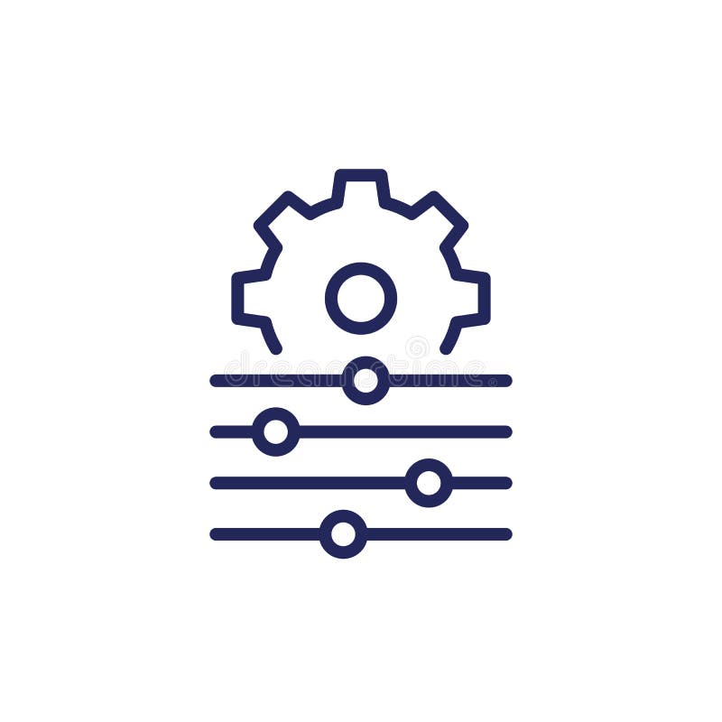 Control Panel Line Icon for Web Stock Vector - Illustration of vector ...