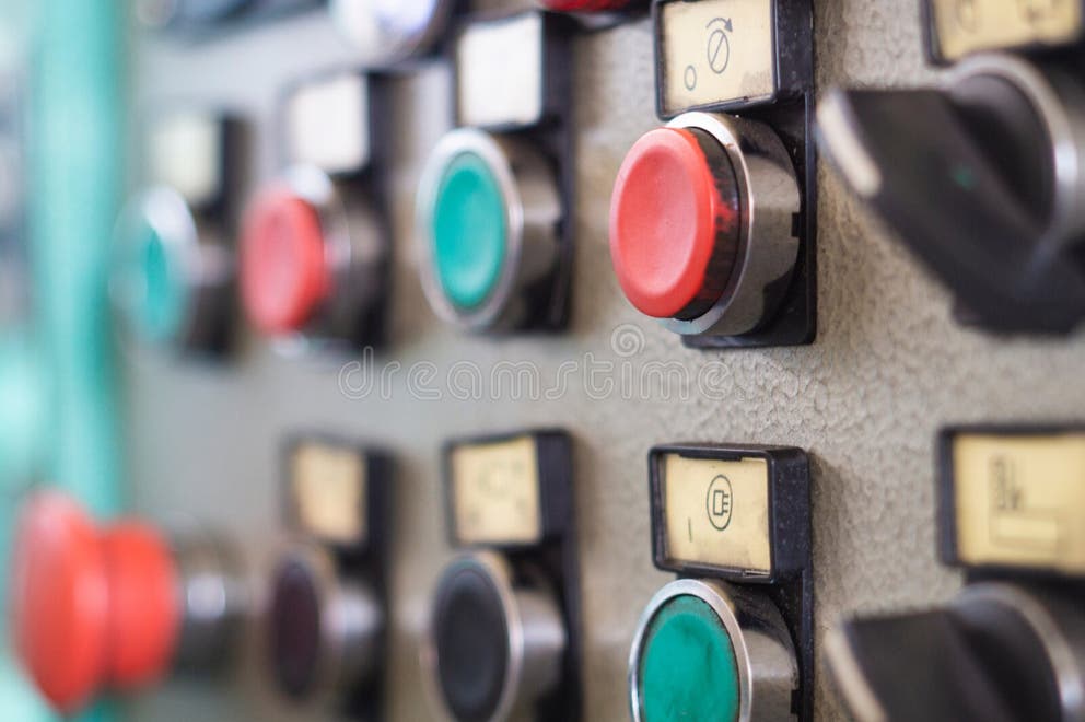 The Control Panel of the Machine with Buttons and Switches. Stock Image ...
