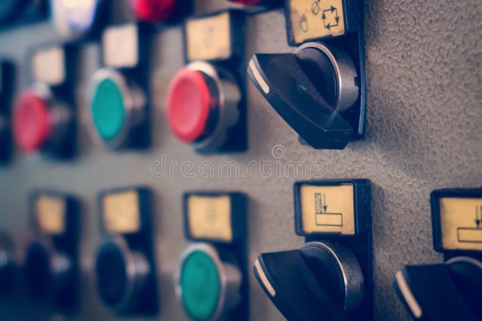 The Control Panel of the Machine with Buttons and Switches. Stock Photo ...