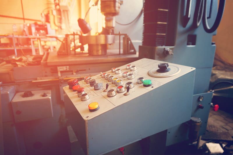 The Control Panel of the Machine with Cnc for Processing Material at ...