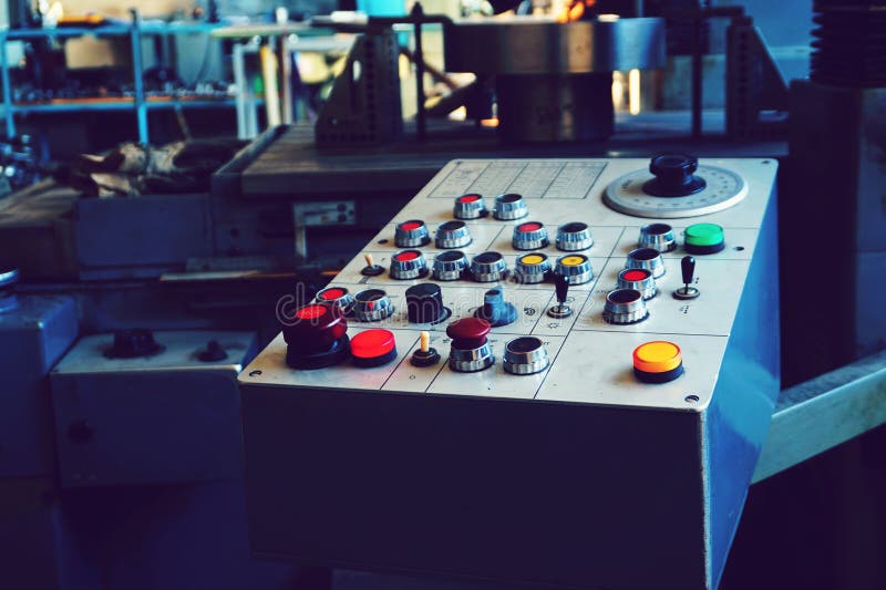 The Control Panel of the Machine with Cnc for Processing Material at ...