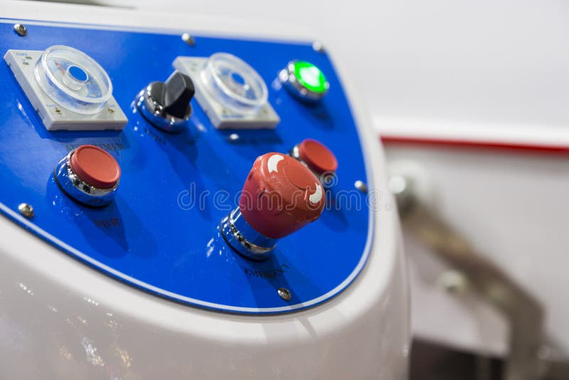 CNC Machine Emergency Stop Button Stock Image - Image of keypad ...
