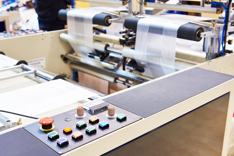 Control Panel of Machine Plastic Bags Stock Photo - Image of factory ...