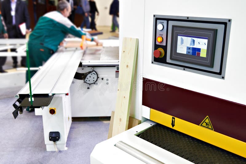 Control Panel of Machine on Wood Factory Stock Photo - Image of banding ...