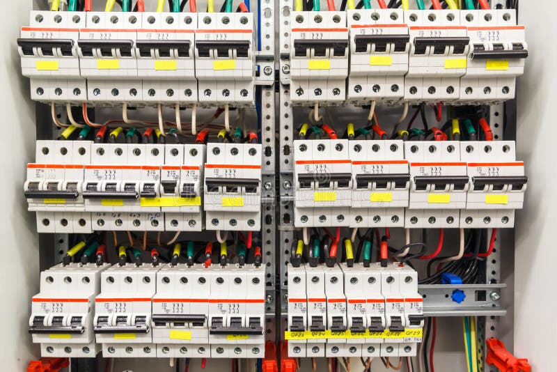 Control Panel with Many Circuit Breakers Stock Photo - Image of ...