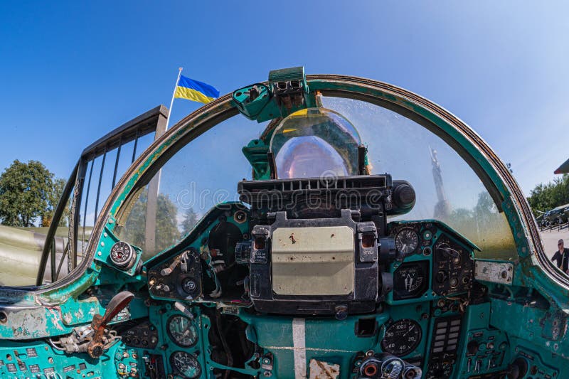 Control Panel in Military Helicopter Cockpit, Copter Dashboard with ...